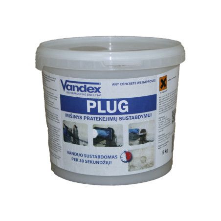 VANDEX PLUG vandenį stabdantis mišinys, 5 kg | LYTAGRA