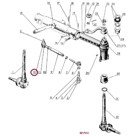 Vairo traukės šarnyro apvalkalas A35.32.005 | LYTAGRA