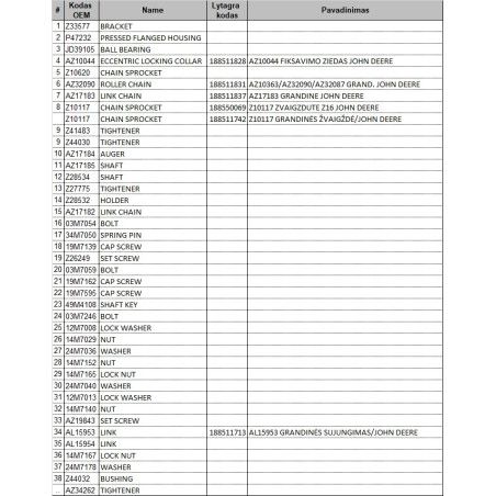Grandinės sujungimas JOHN DEERE AL15953 | LYTAGRA
