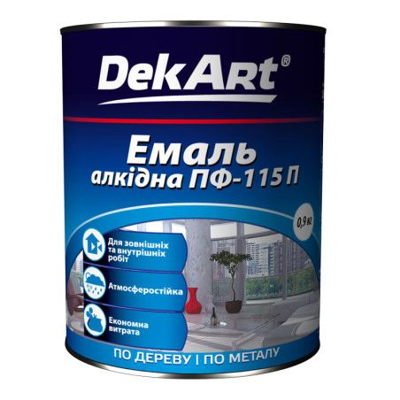 Alkidinė emalė DEKART PF-115P, žalia, 0.9 kg | LYTAGRA